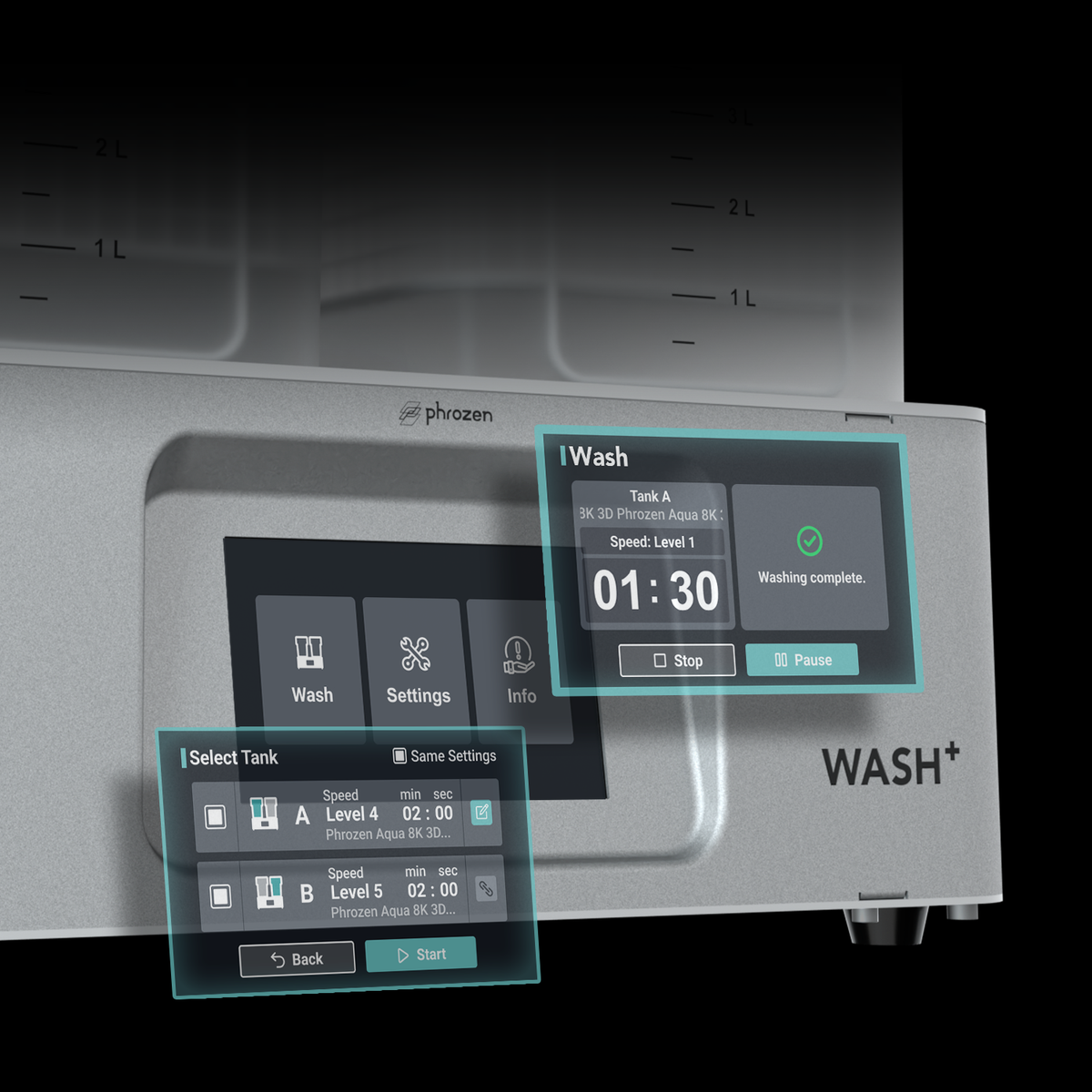 Phrozen WASH+ | Dual-Tank Cleaning for Dental 3D Prints