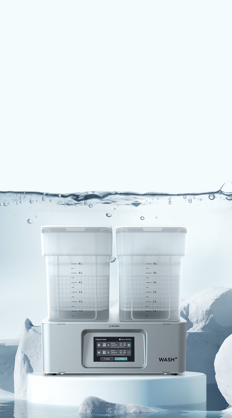 Phrozen WASH+ | Dual-Tank Cleaning for Dental 3D Prints
