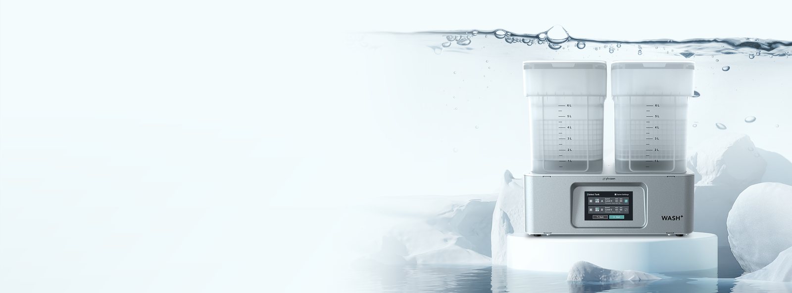 Phrozen WASH+ | Dual-Tank Cleaning for Dental 3D Prints